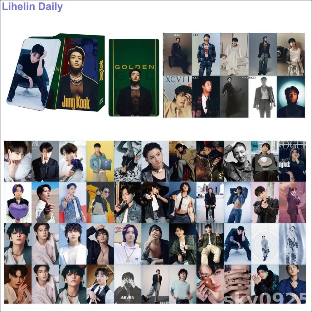 Эксклюзивный комплект из 55 коллекционных карточек BTS JUNGKOOK GOLDEN предлагается