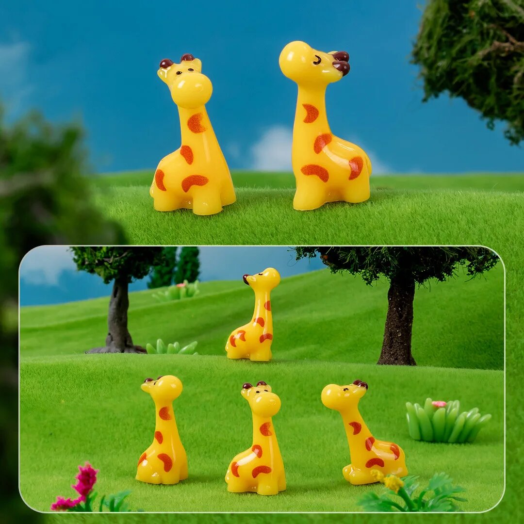 Миниатюрные фигурки жирафов из резины 10pcs