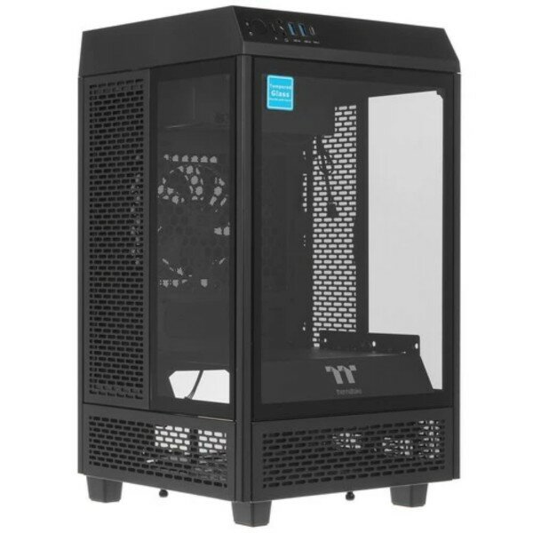 Компьютерный корпус Thermaltake The Tower 100 черный без БП ATX 2x120мм 2xUSB 3.0 1xUSB3.1 audio bott PSU