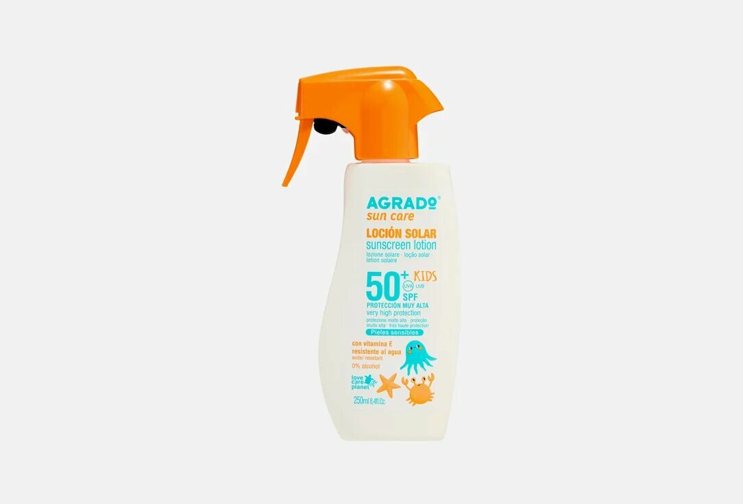 AGRADO Sunscreen lotion kids Детский солнцезащитный лосьон SPF50+ 250 мл