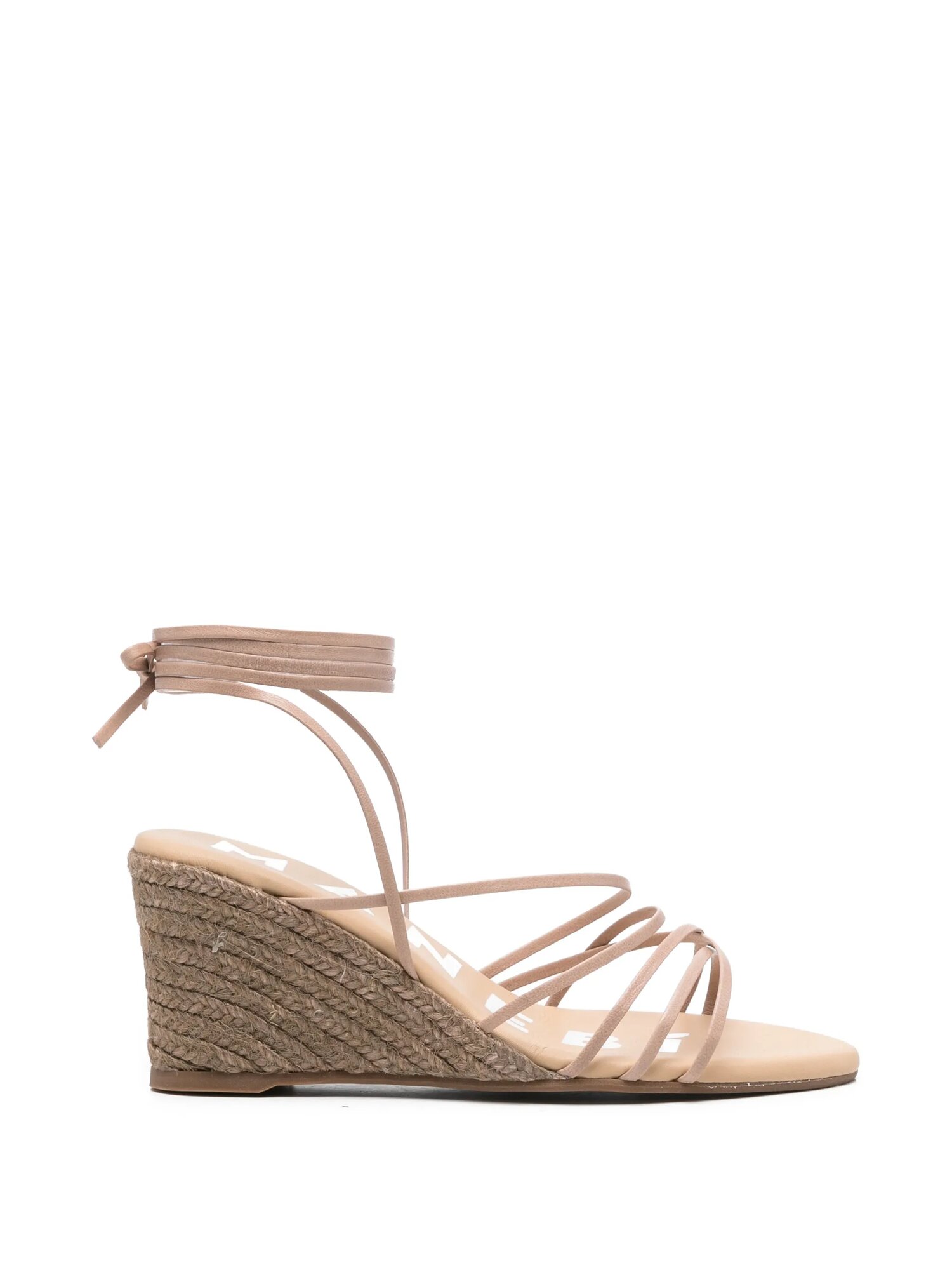 Босоножки Leather lace-up wedge sandals