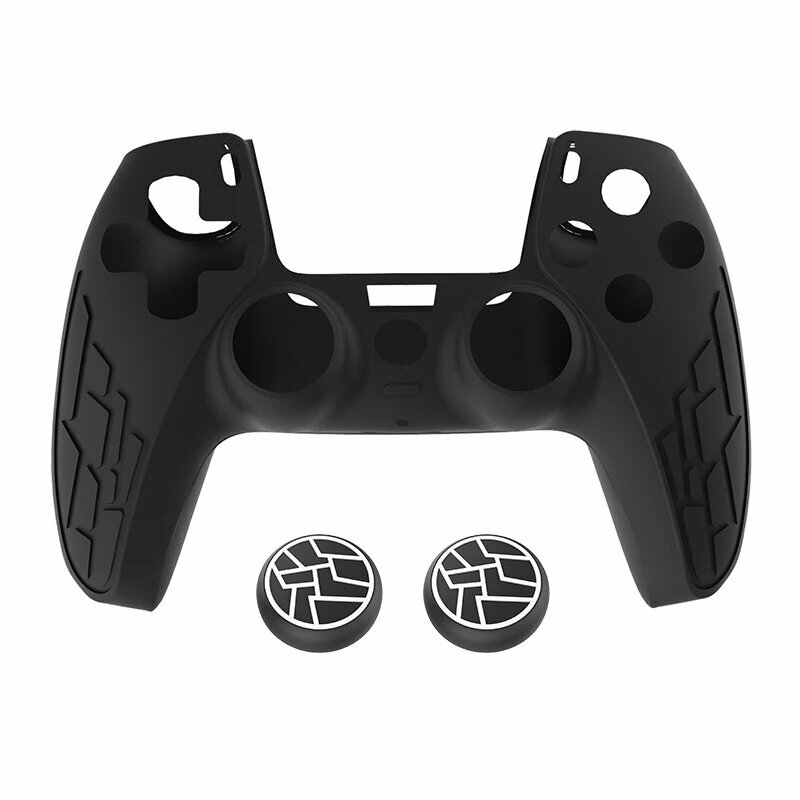 Силиконовые чехлы для JoyCon PS5 3-в-1 TOYILUYA Черный, черный
