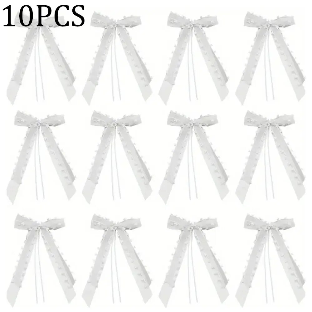 Белые луки для декора 10PCs