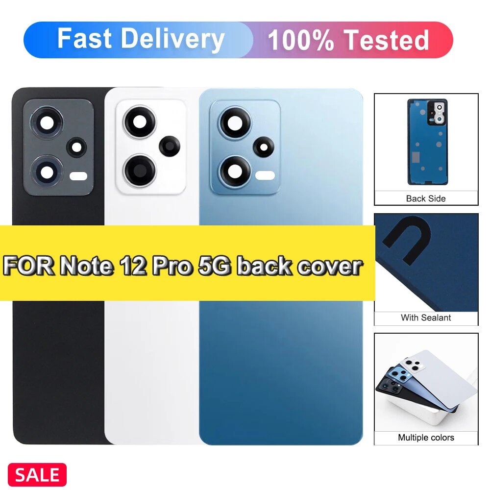 Задняя крышка для Redmi Note 12 Pro 5G Black