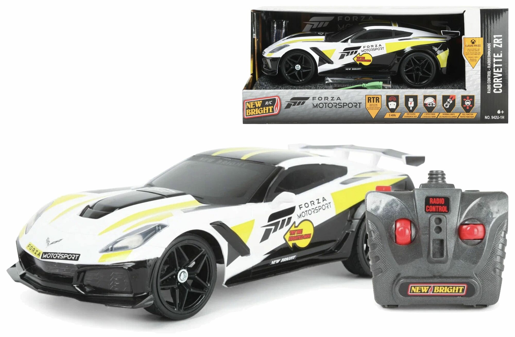 Машинка радиоуправляемая Forza Motorsport Chevrolet Corvette ZR.1 масштаб 1:16 New Bright. Товар уцененный