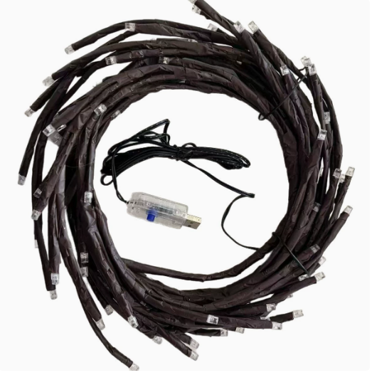 Светодиодная гирлянда-ветка 1.6м 72 LED, USB, пульт, декор для интерьера и Рождества — фото 1