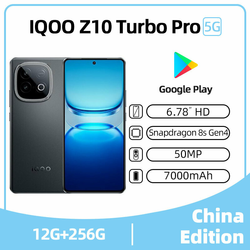 IQOO Смартфон iQOO z10 Turbo Pro 5G CN 12/256 ГБ, Nano-SIM, черный