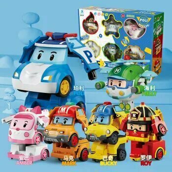 Robocar Poli трансформер, игрушка полицейская машина, Может быть преобразована
