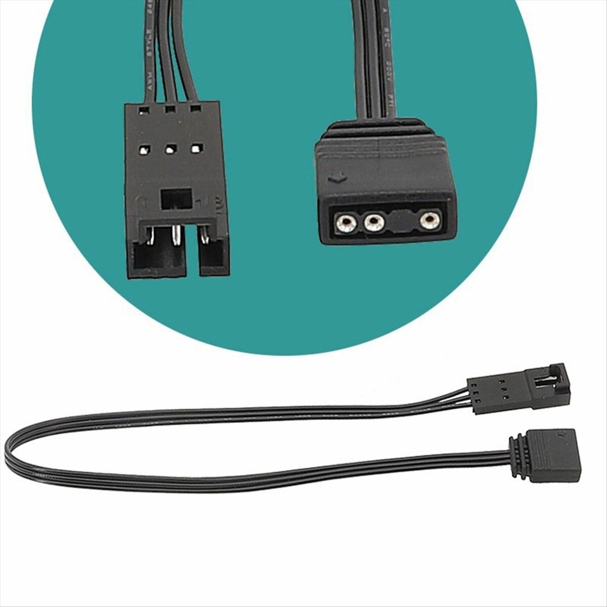 Адаптерный кабель для подключения вентилятора Corsair 5V ARGB 3PIN к материнской плате (5V 3PIN Female Fan RGB) (черный)