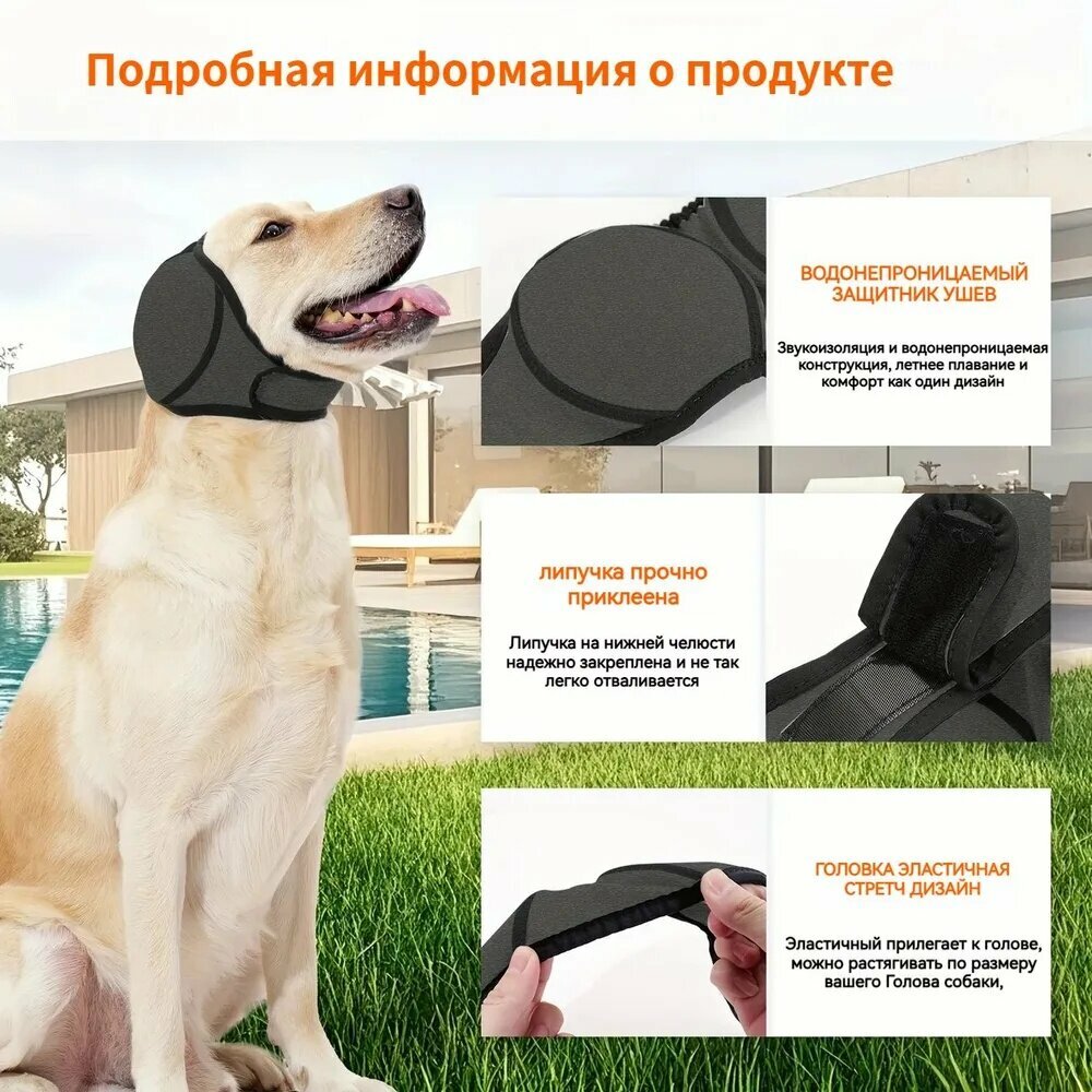 HJDFGS Шапочка для плавания с ушками для собак, шумоподавляющие наушники, Серый, S