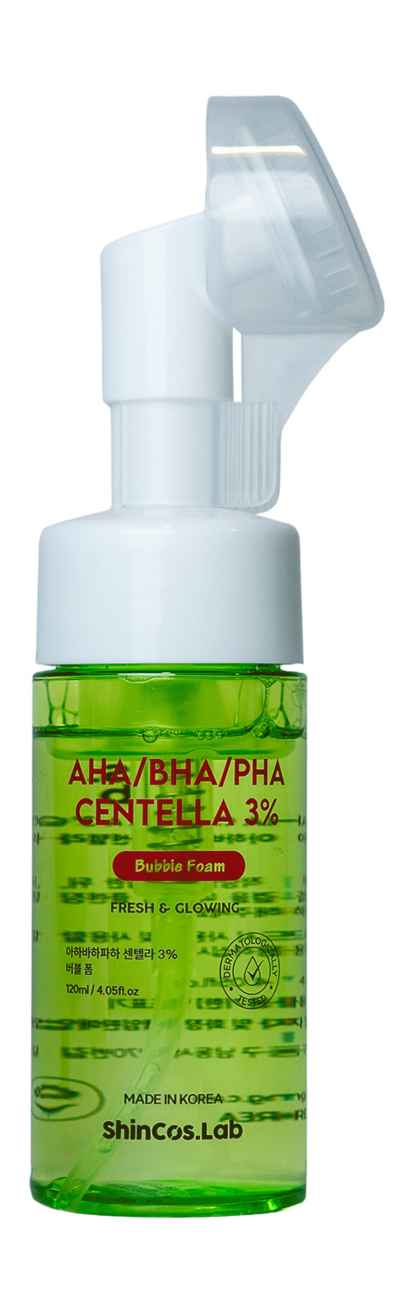 SHINCOS.LAB Пенка для умывания лица пузырьковая с 3% центеллой азиатской и комплексом кислот, 120 мл