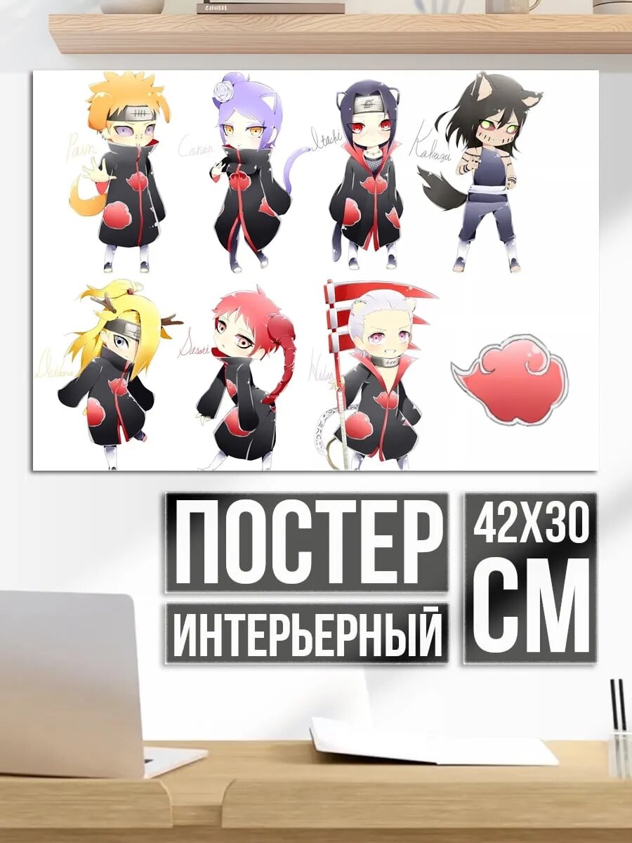 Плакат постер Аниме персонажи Акацуки