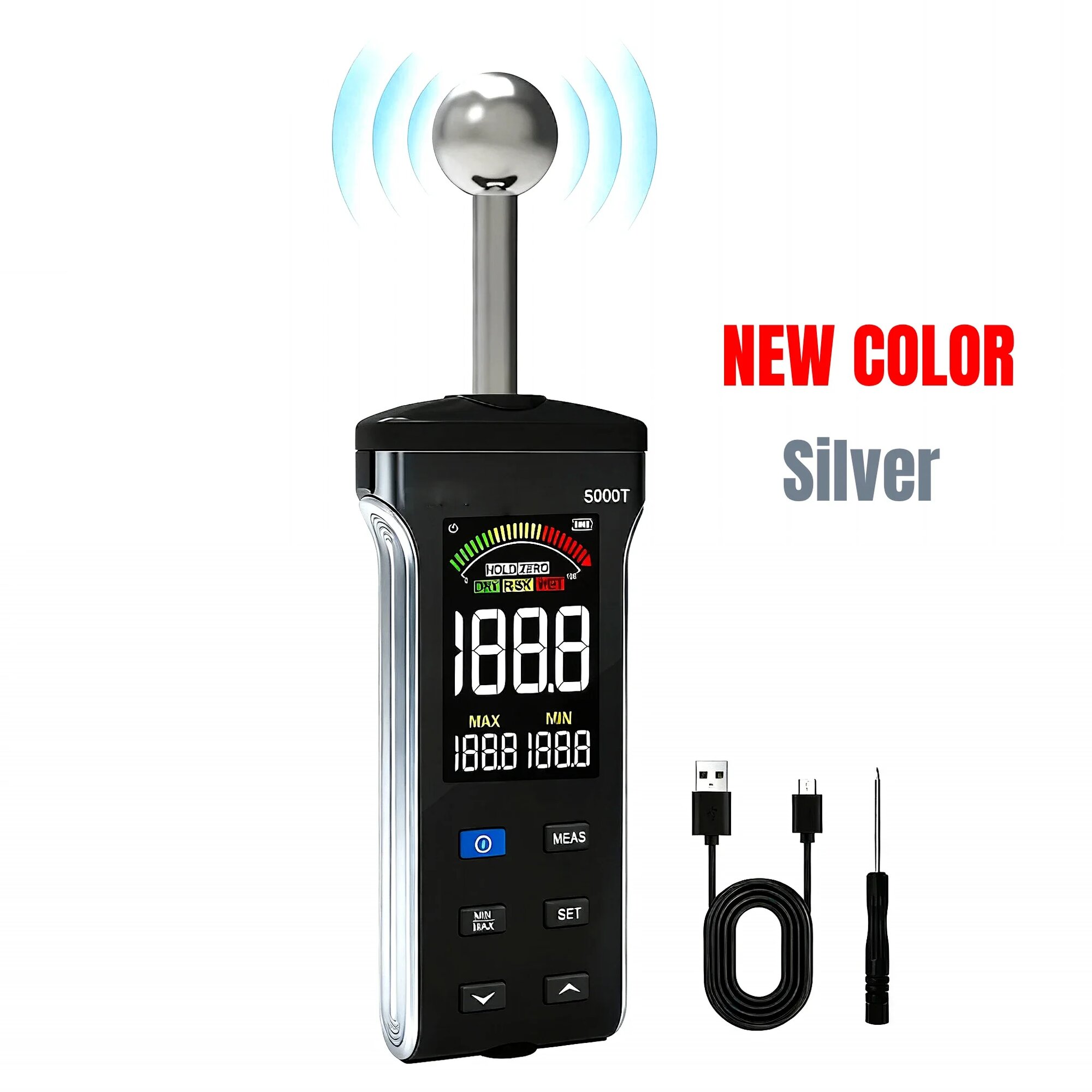 Бесконтактный измеритель влажности Digital Pinless Moisture Meter SILVERY 5000T