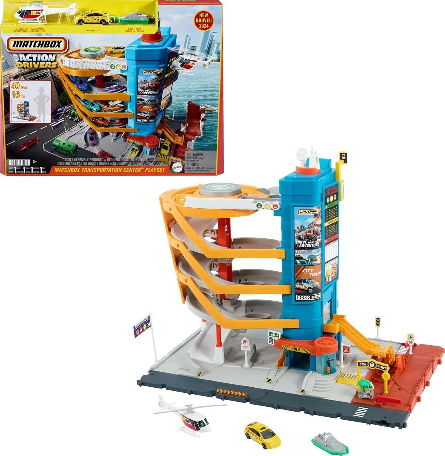 Игрушечный транспортный центр Mattel Action Drivers HXL47, 5 уровней, от 3 лет
