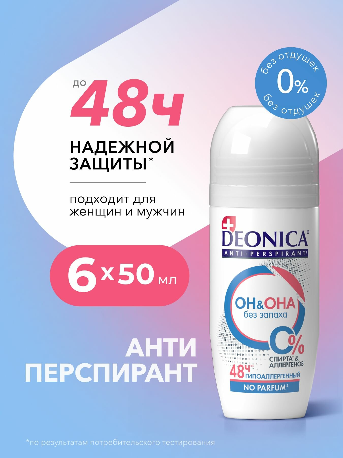 Дезодорант антиперспирант женский и мужской шариковый Deonica 6 шт по 50 мл
