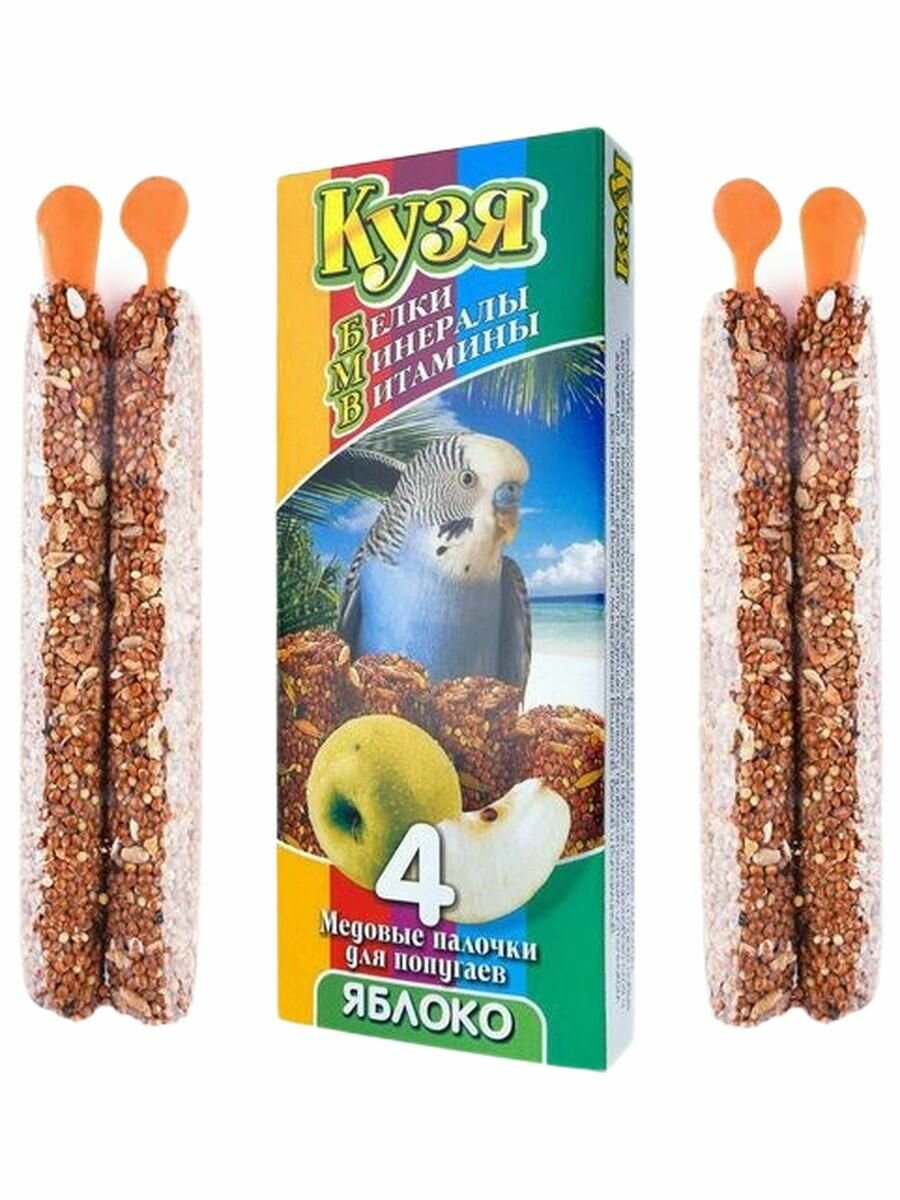Медовые палочки для попугаев БМВ Яблоко 4шт