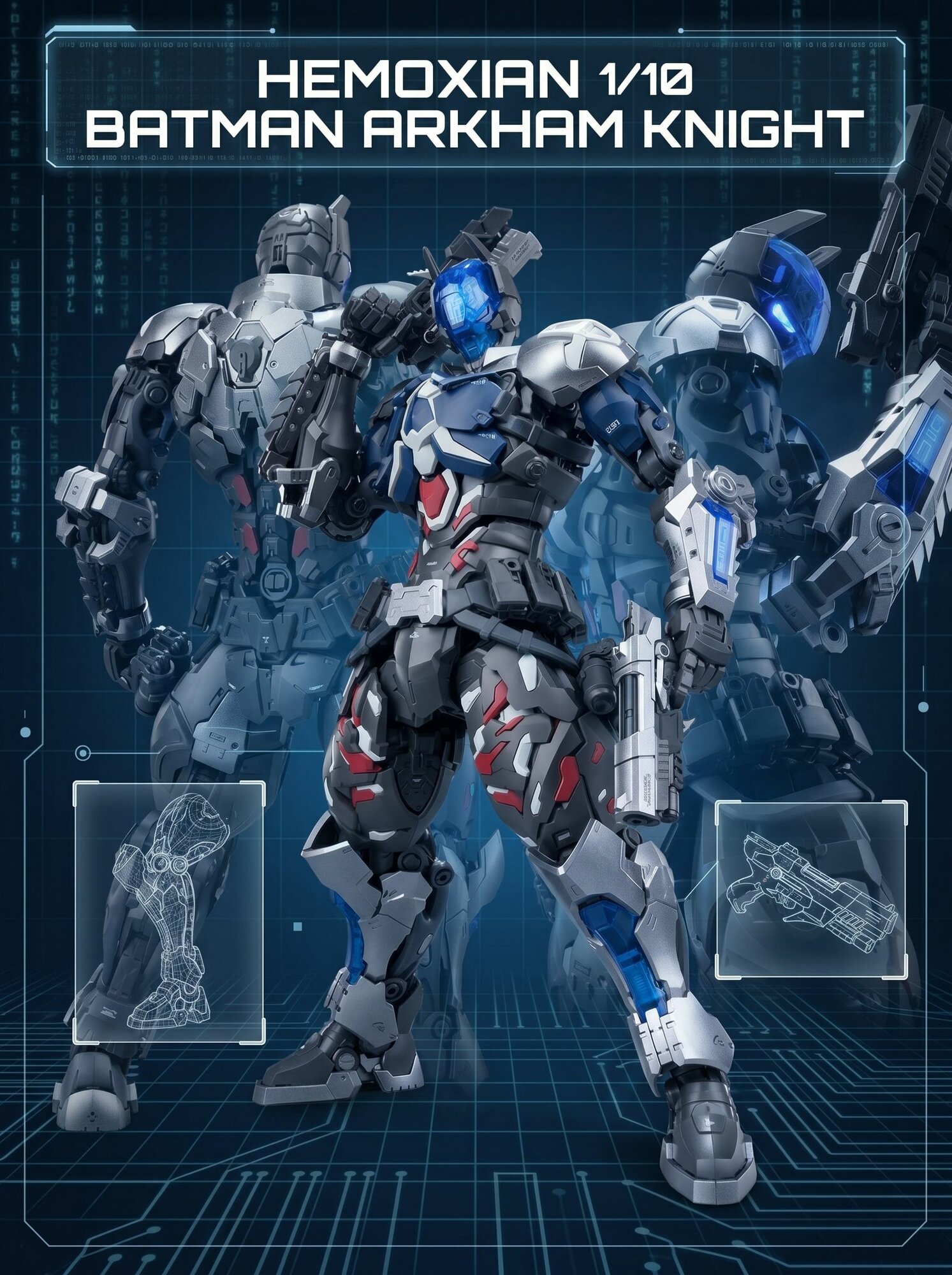 Сборная модель HEMOXIAN 1/10 Бэтмен: Рыцарь Аркхема Batman Arkham Knight