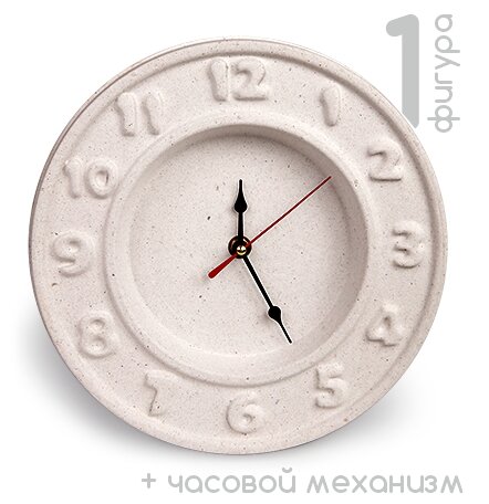 Фигура "Часы" (1 шт.), Шар-папье, 100% натуральный материал, для творчества, 25 см, с часовым механизмом и стрелками
