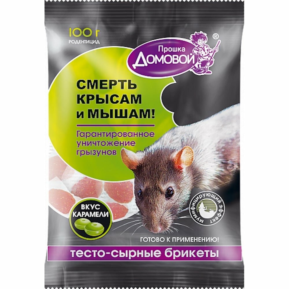 Тестосырный брикет Домовой Прошка со вкусом сыра, пакет 200 г 22168