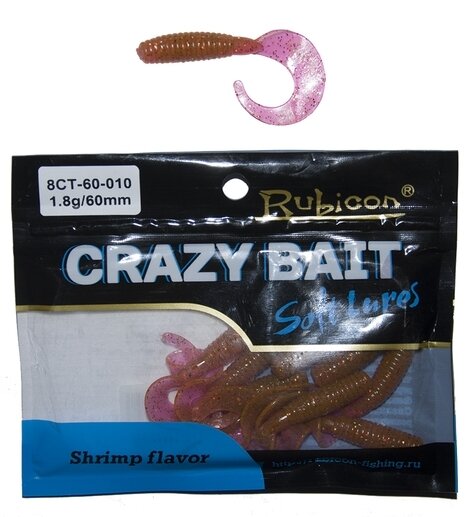 Съедобная силиконовая приманка RUBICON Crazy Bait CT 1.8g, 60mm, цвет 010