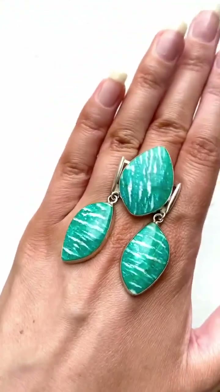 Серьги, бирюзовый — фото 1