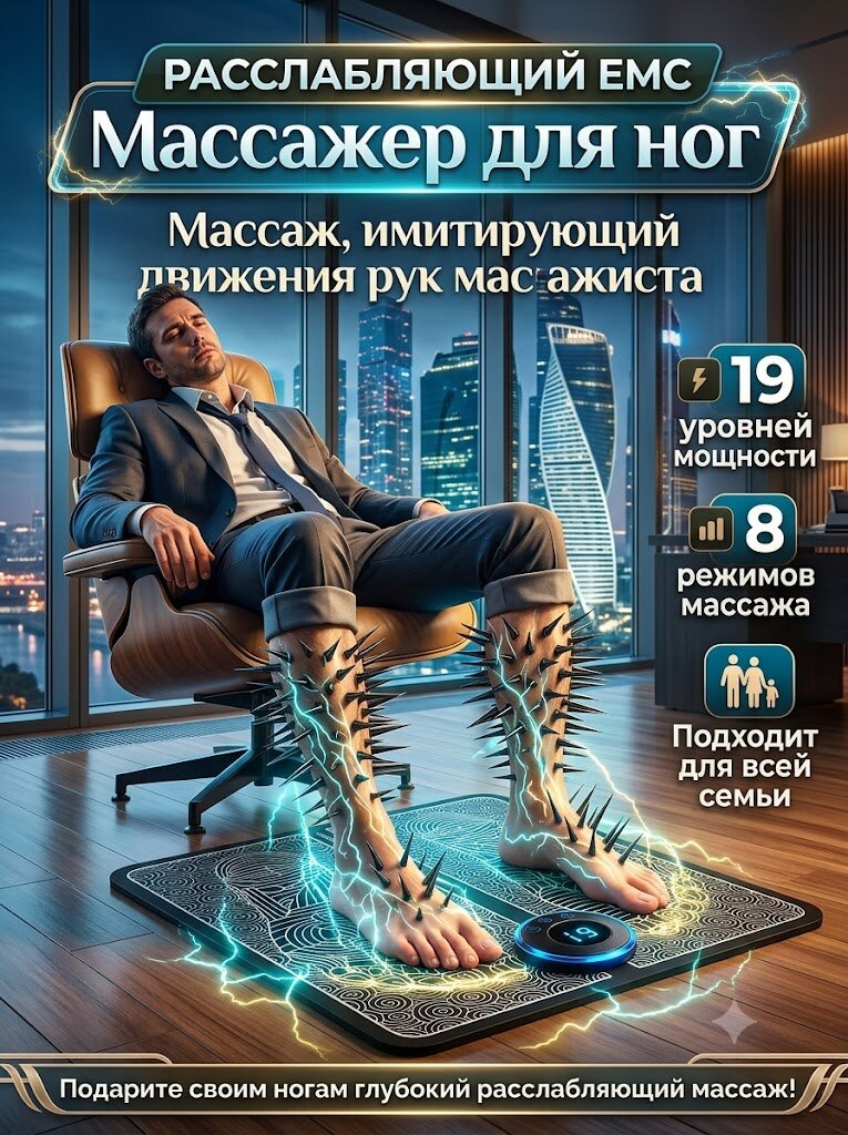 Тренажёр-миостимулятор EMS Foot Massager для стоп, массажер для ног