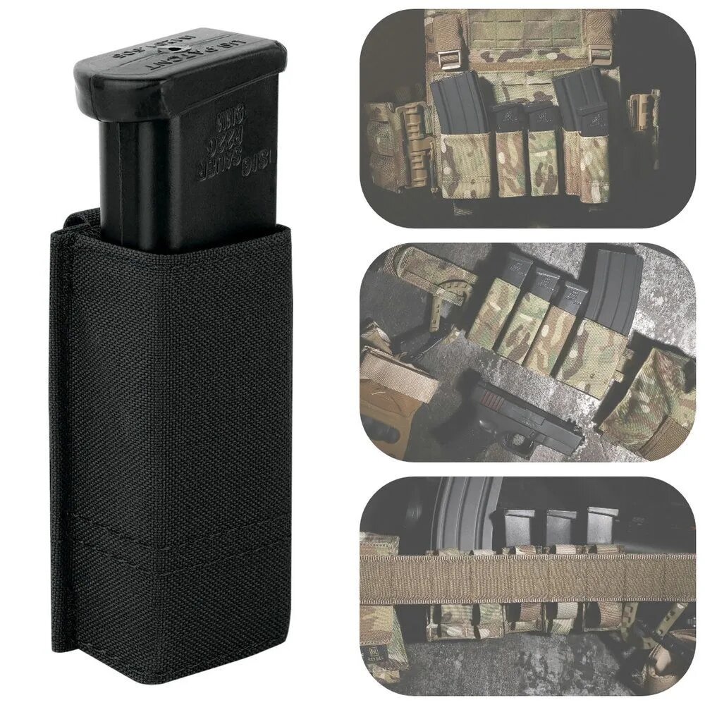 Krydex Gear Сумка тактическая, Подсумок для пистолетных магазинов, Черный, Нейлон