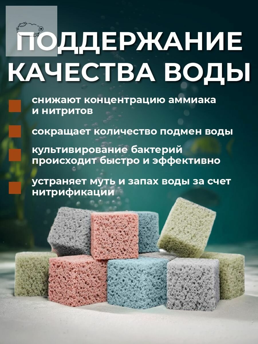 Наполнитель для аквариумных фильтров, 4D био-губка для аквариумного фильтра,0.35 л. фильтрующая губка сменный элемент