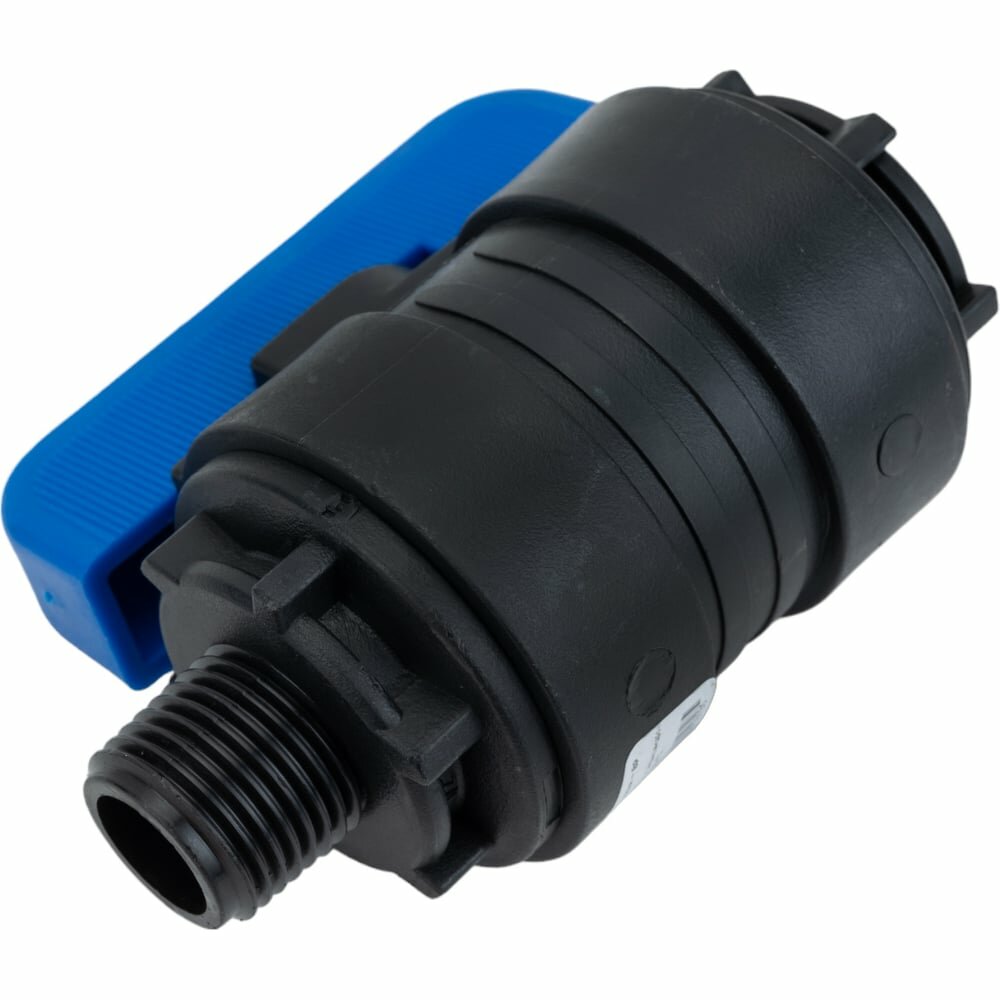 Компрессионный шаровой кран VALFEX ПНД НР/ВН резьба разборный 1/2"-1/2"Ду16 1210016012012 — фото 1