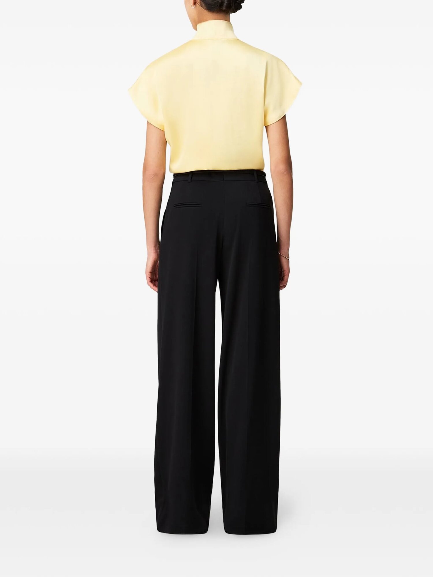 Топ Another Tomorrow Mock-neck buttoned top, размер 36, yellow — фото 1