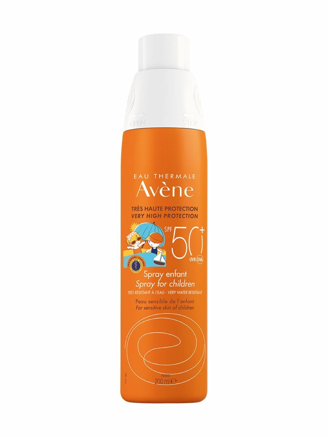 Авен Детский солнцезащитный спрей SPF 50+ для чувствительной кожи, 200 мл / AVENE Spray for children