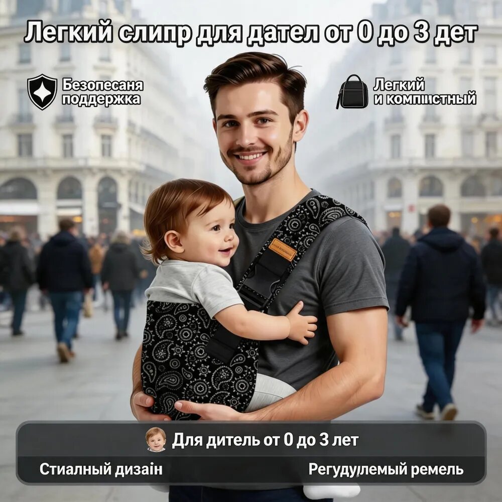 Рюкзак-типа "слинг" для новорожденных для прогулок и путешествий с малышом в поликлинику, магазин