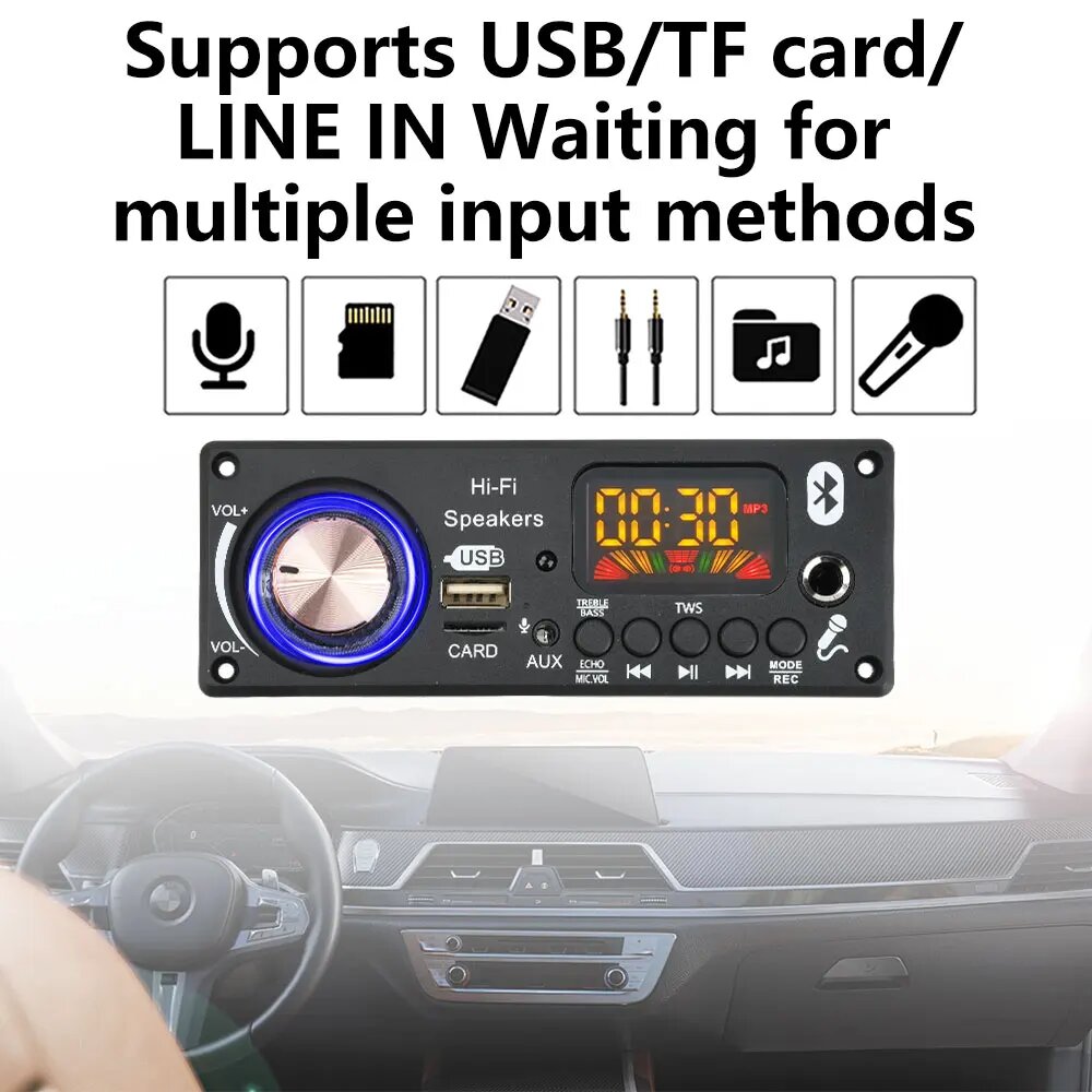 MP3 Декодер Bluetooth для Авто с Большим Пультом — фото 1
