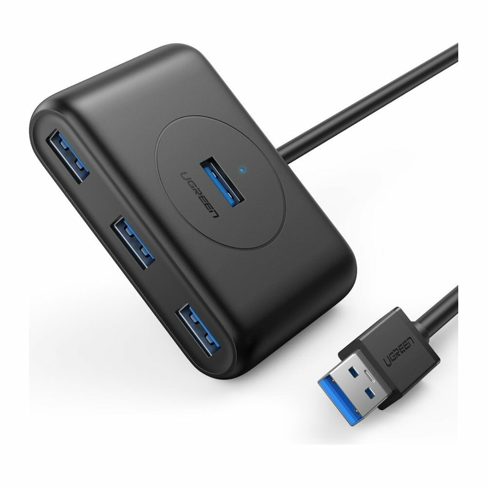 USB концентратор Ugreen хаб 4 х USB 3.0, 1 м, цвет черный 20291