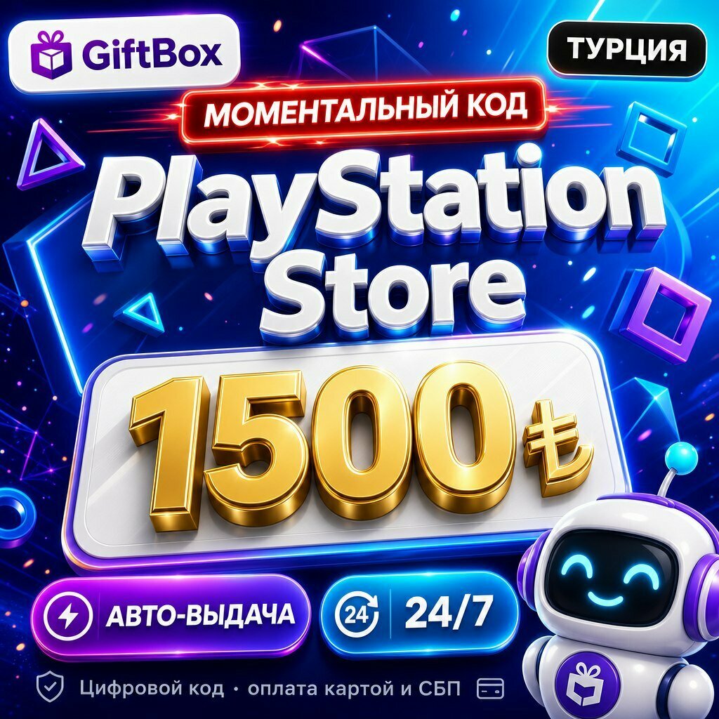 Пополнение счёта PlayStation Store 1500 TL (Турецкая лира) — аккаунт Турция (TR), цифровой код, выдача за минуты