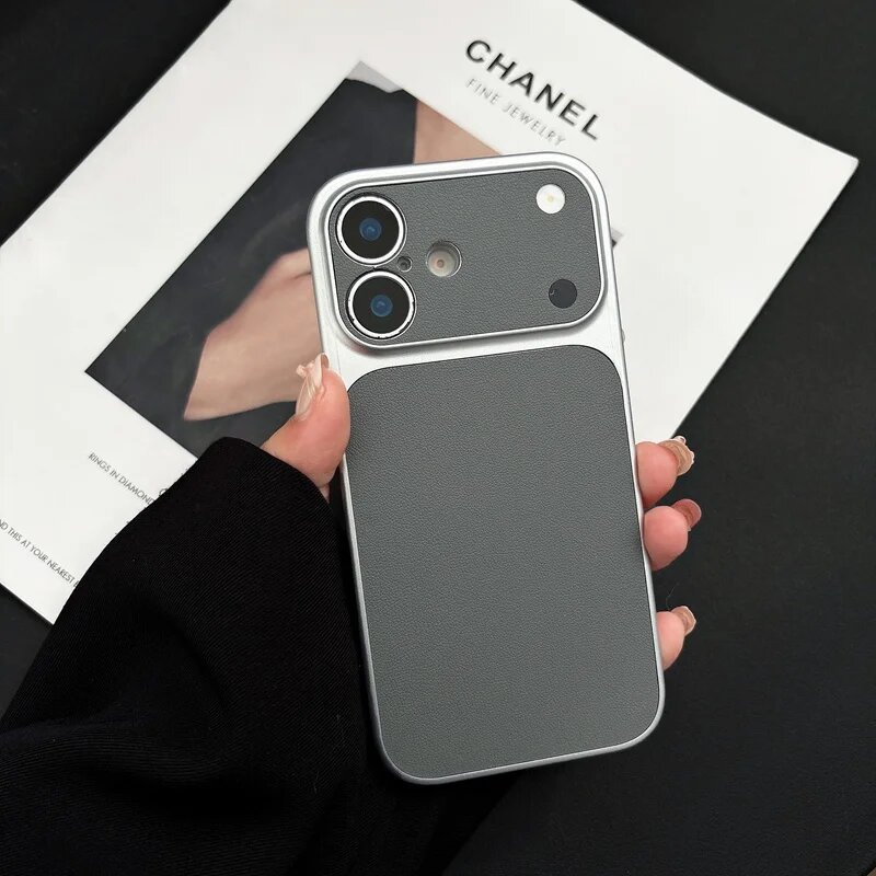 Винтажный однотонный кожаный чехол для телефона с текстурой для iPhone 17, 13, 14, 15, Pro Max 16 Plus, роскошный деловой бронированный чехол для мобильного телефона