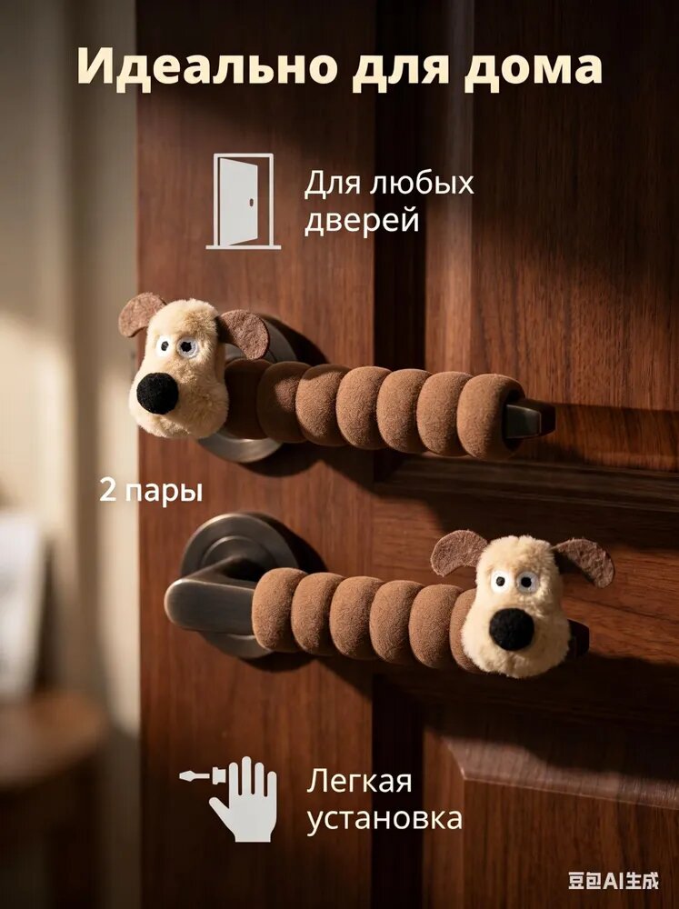 Эксклюзивные накладки стопперы для левой и правой дверных ручек, 4 штуки