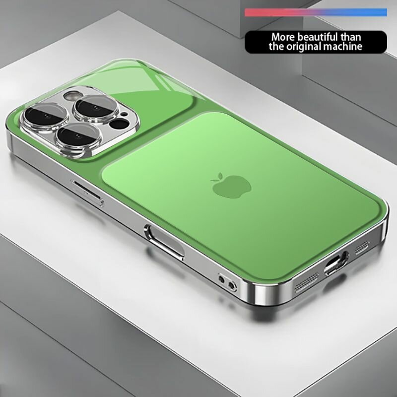 IPhone 17 Pro Max Стеклянный защитный чехол с гальваническим покрытием, элегантный лаконичный дизайн