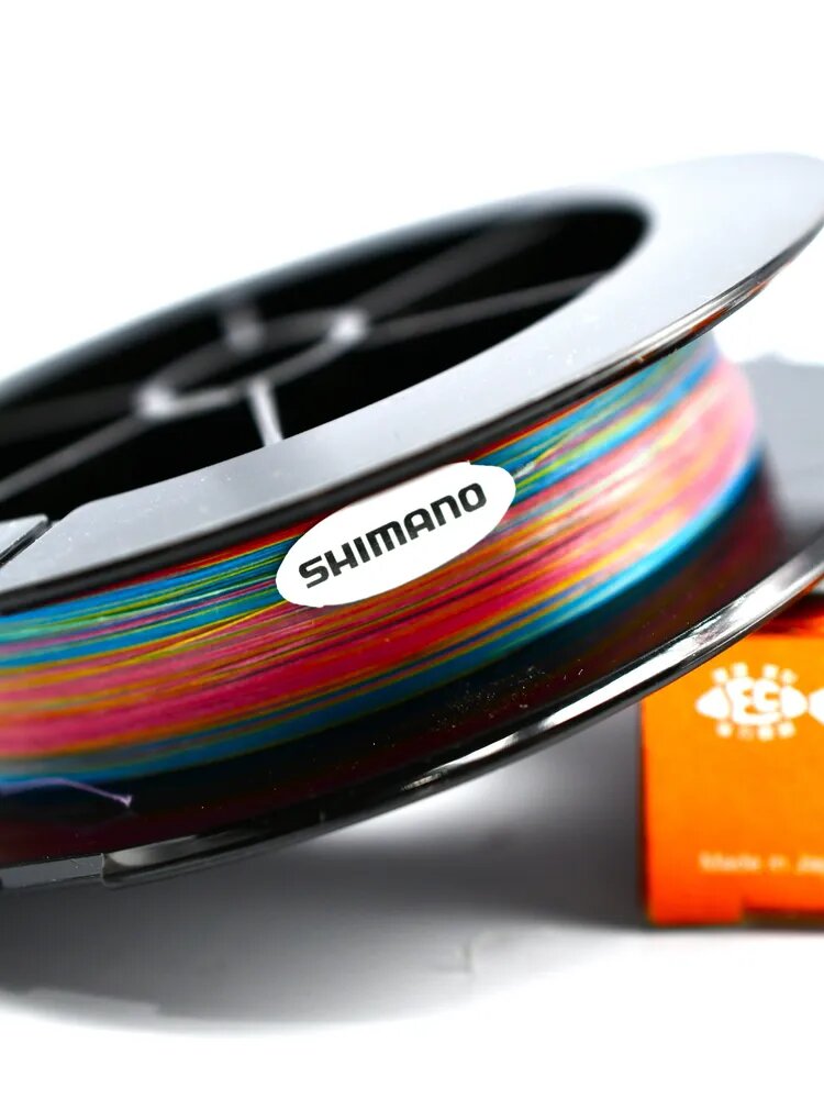 Плетеный шнур Shimano Tanatoru Х8 для рыбалки, 0.8мм, 150м, мультиколор, 8 нитей, Япония