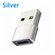 Адаптер USB Type-C «папа»-«мама» Silver