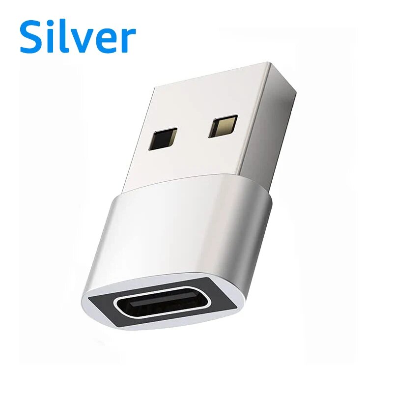 Адаптер USB Type-C «папа»-«мама» Silver