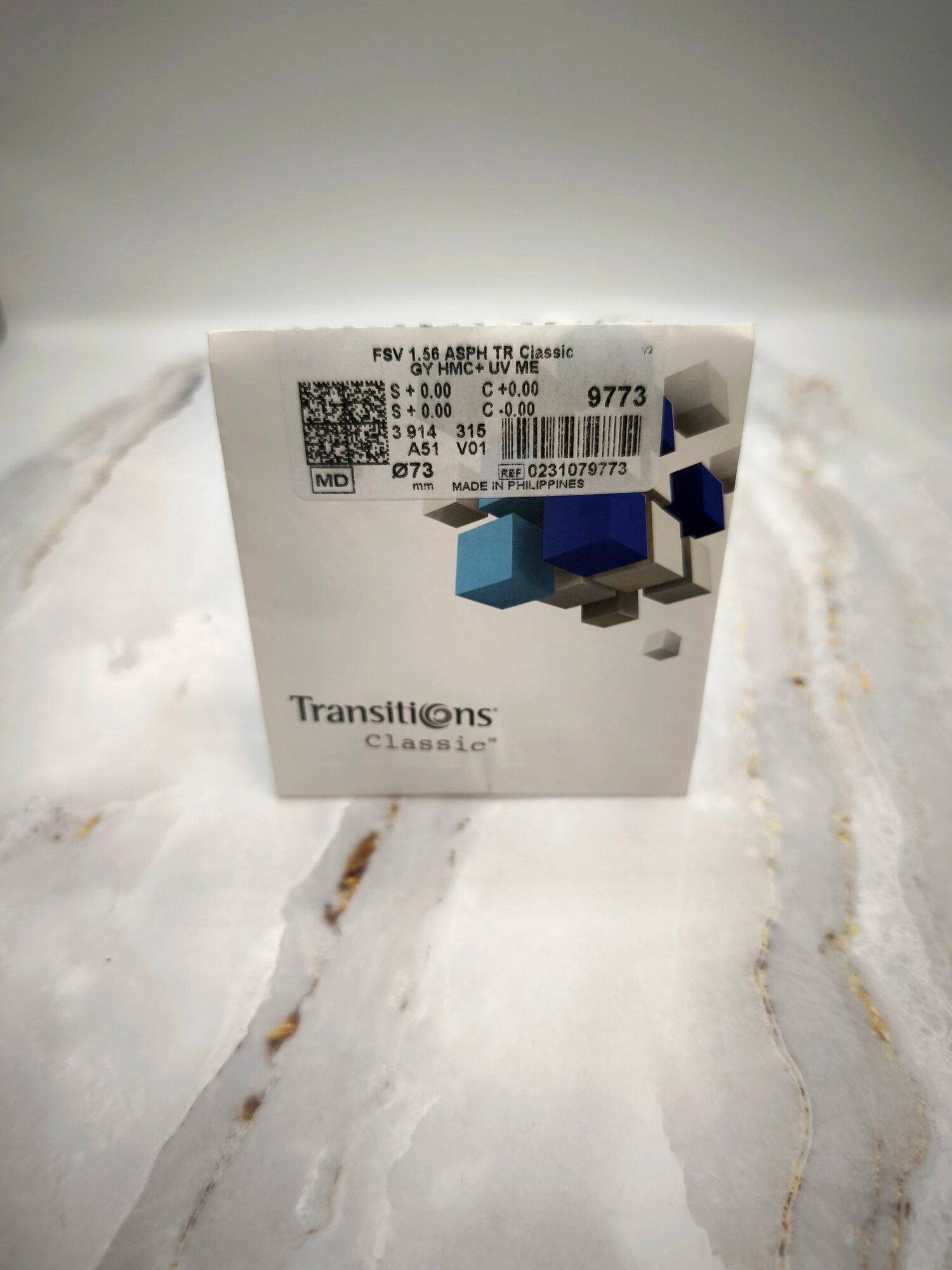 Линза Очковая Фотохромная Асферическая Transition Classic Essilor 1.56 Grey ( серый) d73 mm