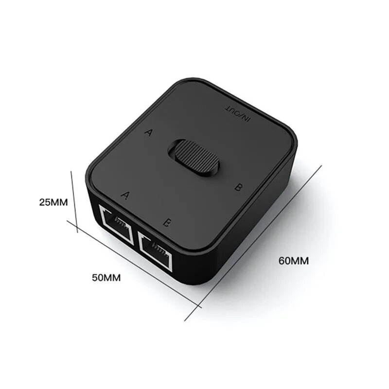 2-портовый RJ45 LAN CAT6 Селектор сетевого коммутатора 1000 Мбит/с 2 на 1 выход/
