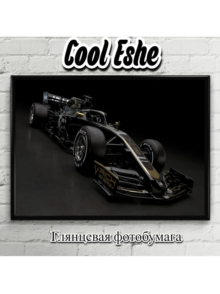 Плакат "haas vf 19 2019, темный фон" А1