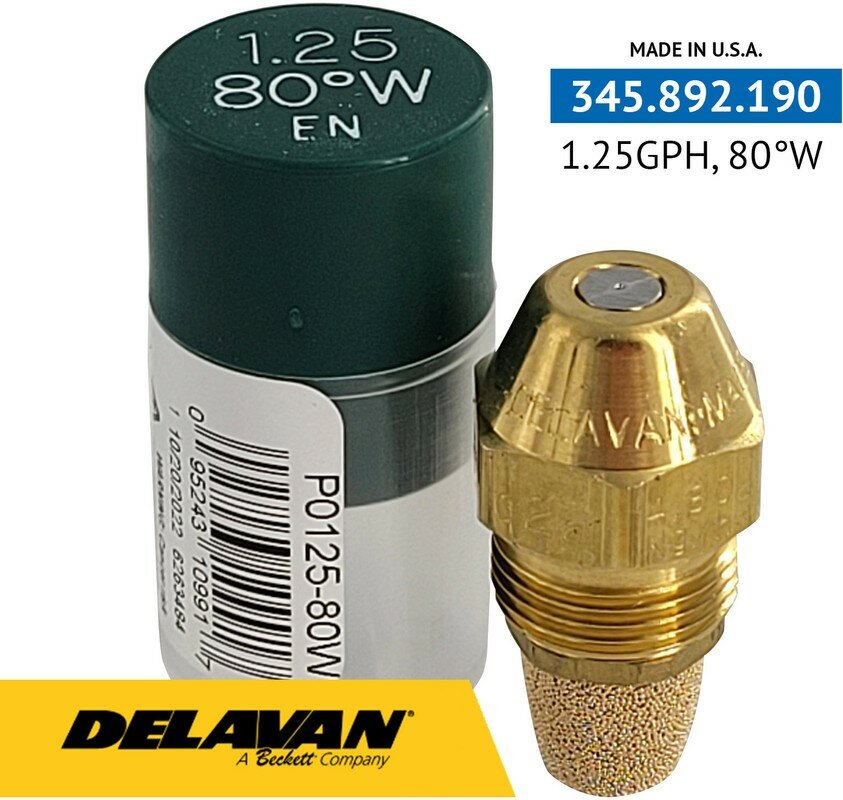 Топливная форсунка Delavan 1.25GPH, 80W (1) P0125-80W1