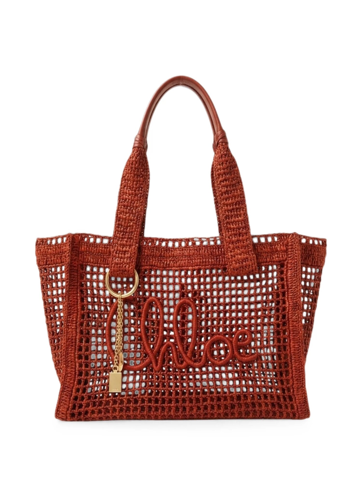 Сумка Logo-patch open-knit tote bag