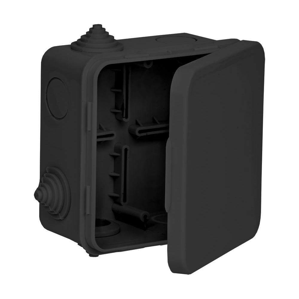 Распаячная коробка IEK км41256 100x100x50мм о/к ip54 8 вв. черная UKO31-100-100-050-K02-54