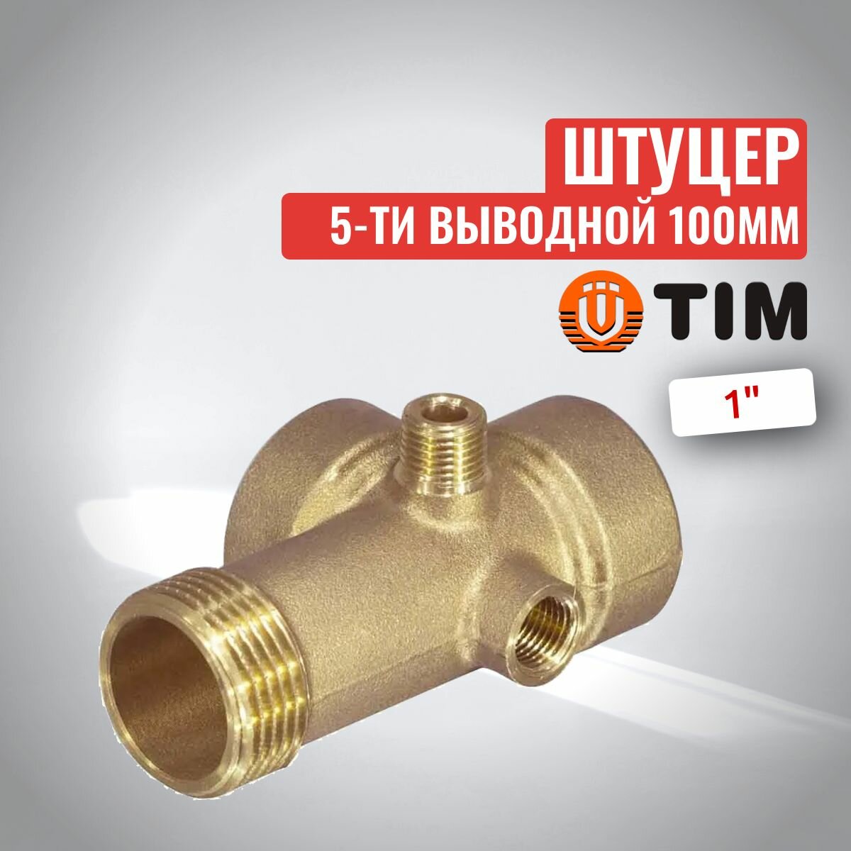 Штуцер 5-ти выводной 100 мм TIM 1"