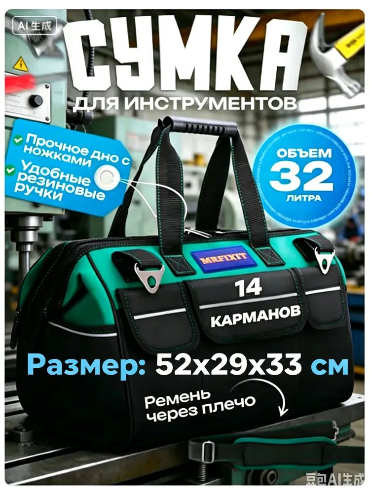 Ящик для инструментов 36 х 27 х 55 см, 5 секц, 9 отд.