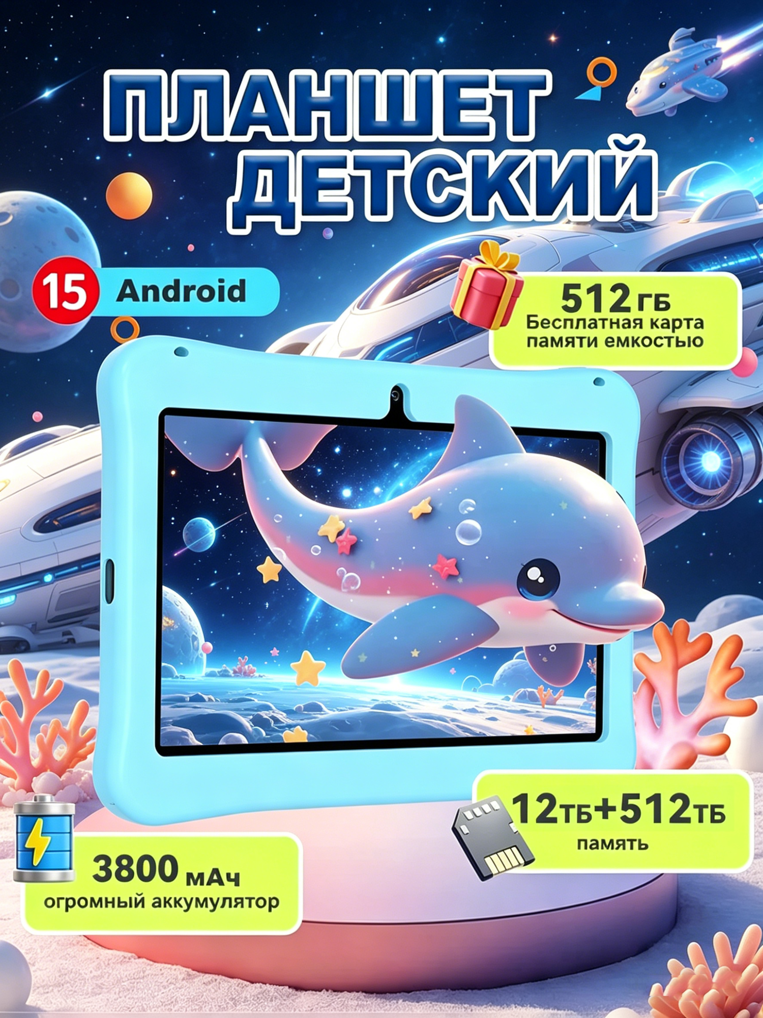 Игровой планшет Galaxy F06 на базе Android, 12ГБ+512ГБпамяти, поддерживает Bluetooth и Wi-Fi. Поддерживает сети 5G-LTE.